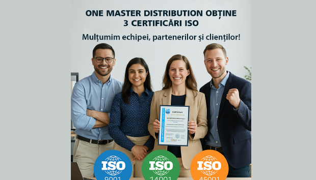 One Master Distribution obtine 3 certificari ISO majore